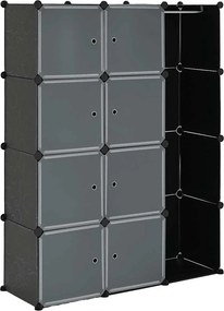 Modulární skříň s 9 přihrádkami 109x36,5x143 cm černobílá 240497