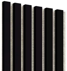 Akustické panely š. 240 cm na  krémové plsti - Černá