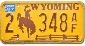 Americká SPZ Wyoming 1983 Yellow 2-348AF