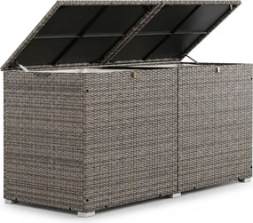 Juskys Polyratanový úložný box Ikaria 950 l Barva: šedý melír