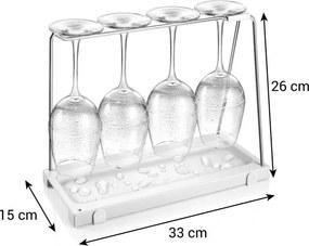 TESCOMA Držák sklenic na víno s odkapávačem FlexiSPACE 330 x 148 mm