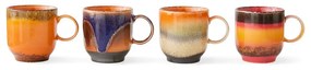 HK living Set hrnků Coffee Mugs Brazil 70's – 4 ks, multi barva, keramika