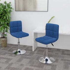Otočné jídelní židle 2 ks modré textil 334213