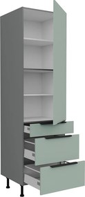 ARIA sa | vysoká skříňka 60 DKS-215 3S1F potravinová | UNI DVÍŘKA | 60 cm | PREMIUM BOX | antracit/aquamarine