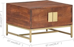 Konferenční stolek medově hnědý 67 x 67 x 45 cm masivní akácie 320376