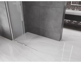Mexen Velar, sprchová zástěna s posuvnými dveřmi Walk-in 100 x 200 cm, 8mm sklo námraza, chromová, 871-100-000-33-01