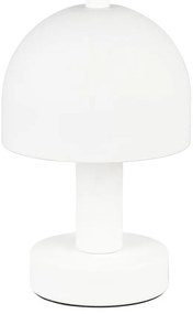 Bílá stolní lampa se skleněným stínidlem (výška 19 cm) Glenn – Reality