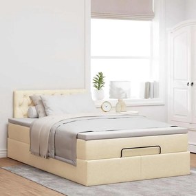 Osmanský rám postele s matrací krémově 120x200cm textil 3312386