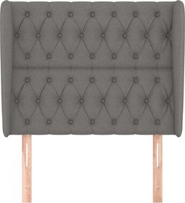 Čelo postele typu ušák tmavě šedé 103x23x118/128 cm textil 3118283