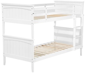 Bílá dřevěná patrová postel 90x200 cm ALBON  Beliani