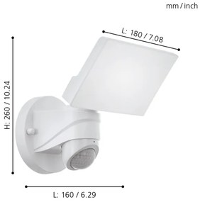 Eglo 98177 - LED Venkovní nástěnné svítidlo se senzorem PAGINO LED/15W/230V IP44