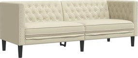 3dílná sedací souprava Chesterfield krémová umělá kůže 3209268