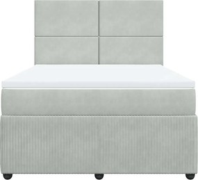 Box spring postel s matrací světle šedá 160x200 cm samet 3294676