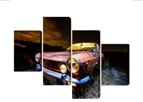 Vícedílný obraz Staré Opuštěné Auto 3D Nedostatek Nedostatek Přírodní plátno 240x150