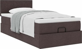 Osmanský postel s matrací tmavě šedá 100x200 cm textil 3311355