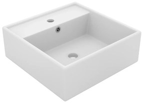 Luxusní umyvadlo přepad čtvercové matné bílé 41x41 cm keramika 146943