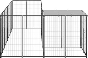 Psí kotec černý 6,05 m² ocel 3082225