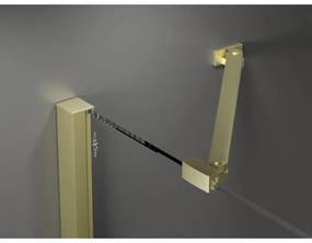 Mexen Velar Duo, sprchový kout s posuvnými dveřmi 100 x 100 cm, 8mm šedé sklo, zlatá matná, 871-100-100-42-55