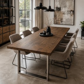 Vystavený jídelní stůl ORLEAN 220 × 90 cm – dub olej tmavý