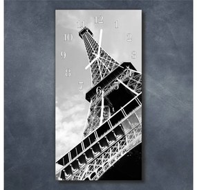Nástěnné hodiny obrazové na skle - Eiffelova věž