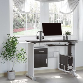 HOMCOM Moderní počítačový stůl 100Š x 52H x 75V cm Černý ořech a bílá