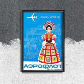 Retro plakát Ruský aeroflot do sovětského svazu