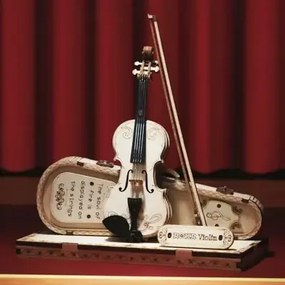 RoboTime dřevěné 3D puzzle Viola / od 8 let / 62 dílků / Obtížnost: ní