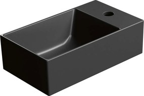 Sapho GSI Kube X - Umývátko 40x23 cm, bez přepadu, otvor pro baterii, matná černá 9484126