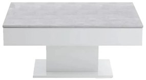 FMD Konferenční stolek betonově šedý a bílý