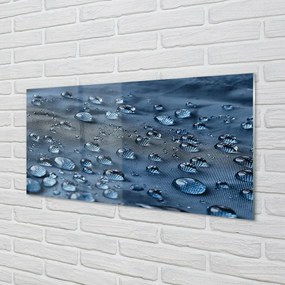 Obraz na skle Vodní kapky makro 125x50 cm