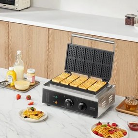 10PCS Komerční vaflovač Obdélníkový vaflovač 1550 W