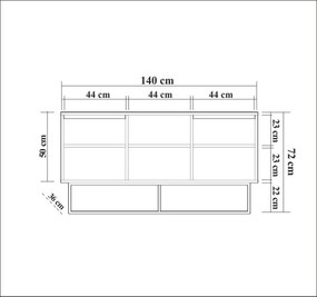 Skříňka Tela Walnut and Black