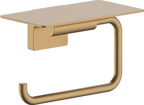 Hansgrohe AddStoris S - Držák toaletního papíru s poličkou, kartáčovaný bronz 41789140