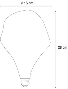 E27 stmívatelná LED žárovka se spirálovým vláknem PS160 zrcadlově zlatá 6W 100 lm 1800K