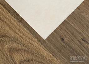 Breno PVC QUINTEX Gambel Oak 669D – tmavě hnědé dřevo, šíře 500 cm