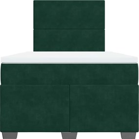 Box spring postel s matrací tmavě zelená 120 x 200 cm samet 3290879