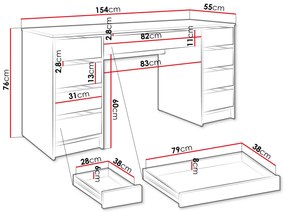 Psací stůl CONALL - pískový béžový
