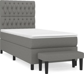 Box spring postel s matrací tmavě šedá 100 x 200 cm textil 3136814