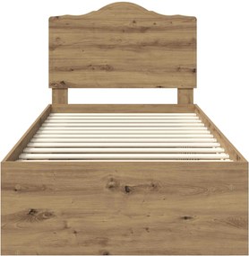 Rám postele Umělecký dub 75 x 190 cm Masivní borové dřevo 3413379