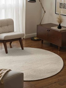ELLE Decoration, Kusový koberec Lyon Beans 106314 Natural Cream kruh z kolekce Elle, 160x160 (průměr) kruh, bílá, ložnice