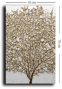 Wallexpert Dekorativní Malba na plátno 4570NISC-021, Zlatá, Bílá