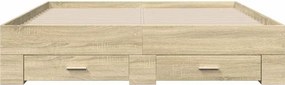 Rám postele se zásuvkami dub sonoma 150x200 cm kompozitní dřevo 3280379