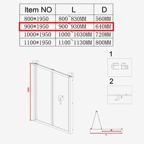 BPS-koupelny Zalamovací posuvné sprchové dveře HYD-DN09B 90 chrom/transparent pro instalaci do niky - bez vaničky