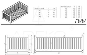 Dětská postel z borovicového dřeva v přírodní barvě 80x180 cm Mila CWW – Adeko