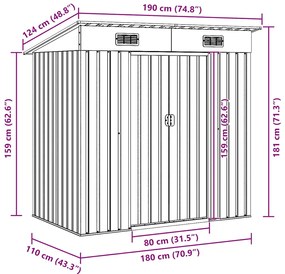 vidaXL Marketos Zahradní domek antracitový ocel