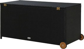 Zahradní úložný box černý 120x 65 x 61 cm polyratan 310089