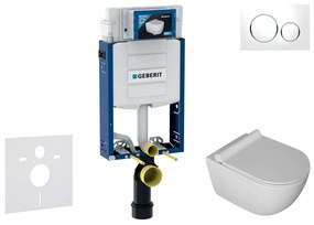 Geberit Kombifix - Set předstěnové instalace, klozetu Gaia a sedátka softclose, tlačítko Sigma20, bílá/chrom SANI15CA3104