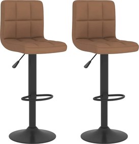 Barové židle 2 ks hnědé textil 334285