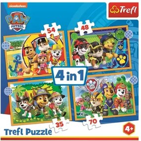 Trefl - Puzzle - Tlapková patrola: Prázdniny 4v1 / 35|48|54|70 / 28.5