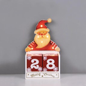 ACA DECOR Vánoční LED kalendář Santa - 2xAAA